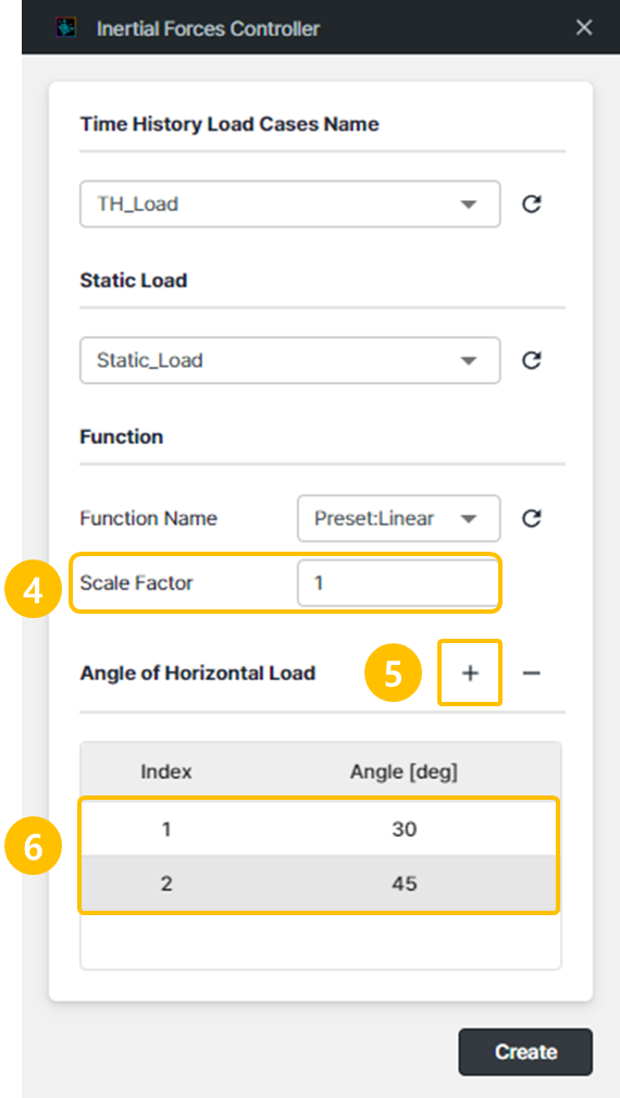 MIDAS API Plug-in: Inertial Forces Controller